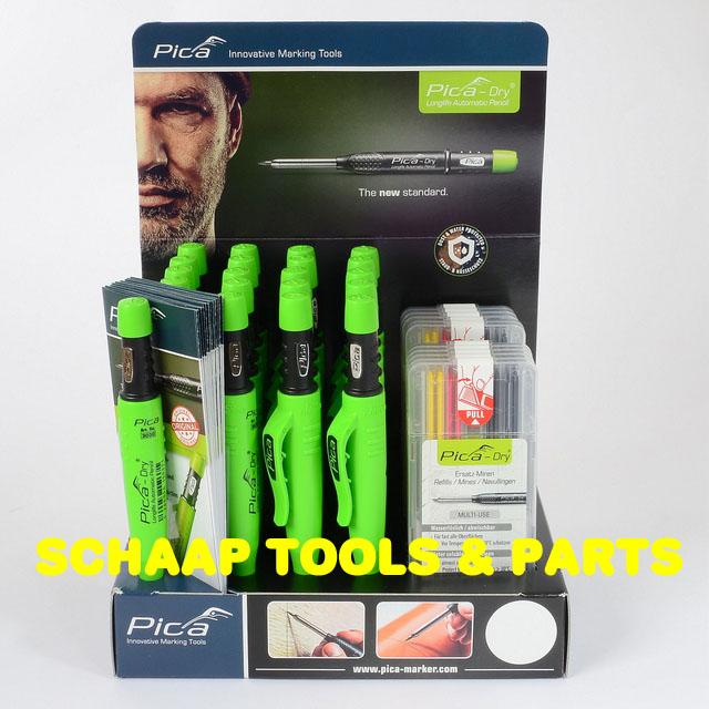 Pica Marker Pica-Dry marker potlood zwart met ingebouwde puntenslijper ...