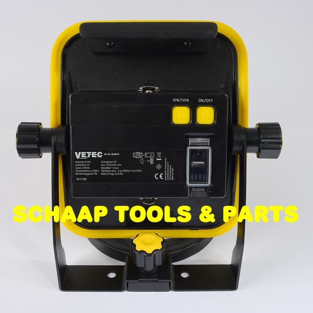 Vetec Bouwlamp DUAL LED 30 Watt accu- en 230 volt op kantelbare ...