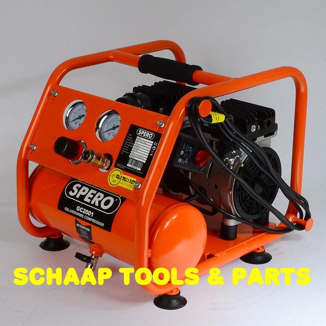 Spero Compressor 155 liter per minuut Geluidsarm 50 dB - 4 liter tank ...