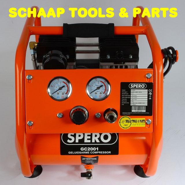 Spero Compressor 155 liter per minuut Geluidsarm 50 dB - 4 liter tank ...