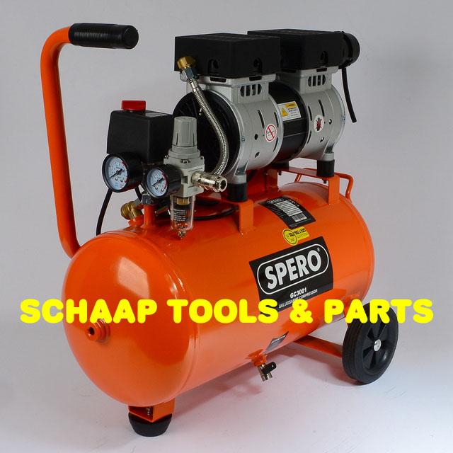 Spero Compressor 195 liter per minuut Geluidsarm 54 dB - 24 liter tank ...