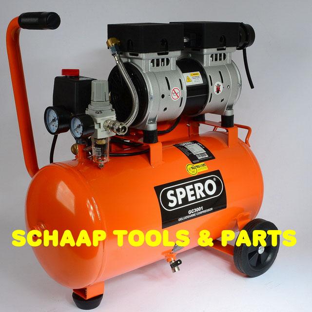 Spero Compressor 195 liter per minuut Geluidsarm 54 dB - 24 liter tank ...
