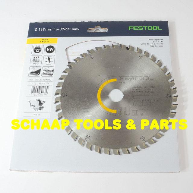 Festool Cirkelzaagblad 168x20x1,8 mm 42 tanden WD hout fijne zaagsnede ...