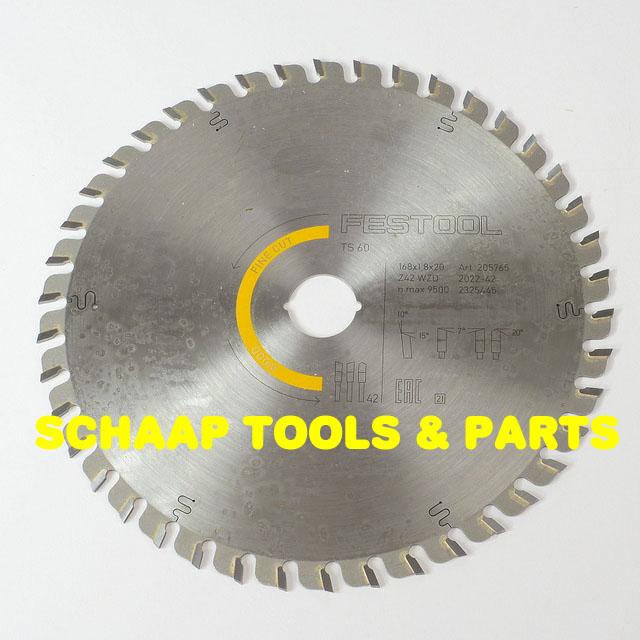 Festool Cirkelzaagblad 168x20x1,8 mm 42 tanden WD hout fijne zaagsnede ...