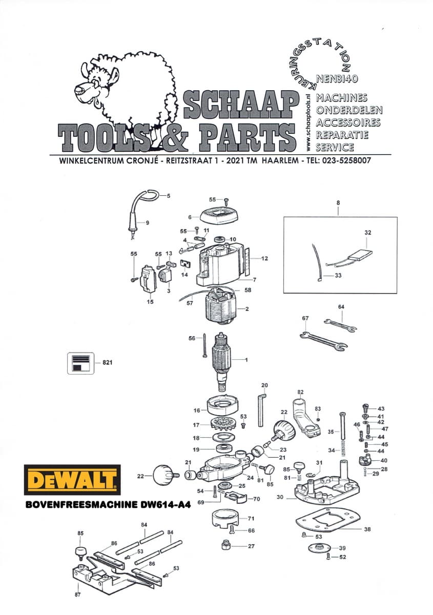 DeWalt Bovenfreesmachine DW614-A4 | Schaap Tools & Parts