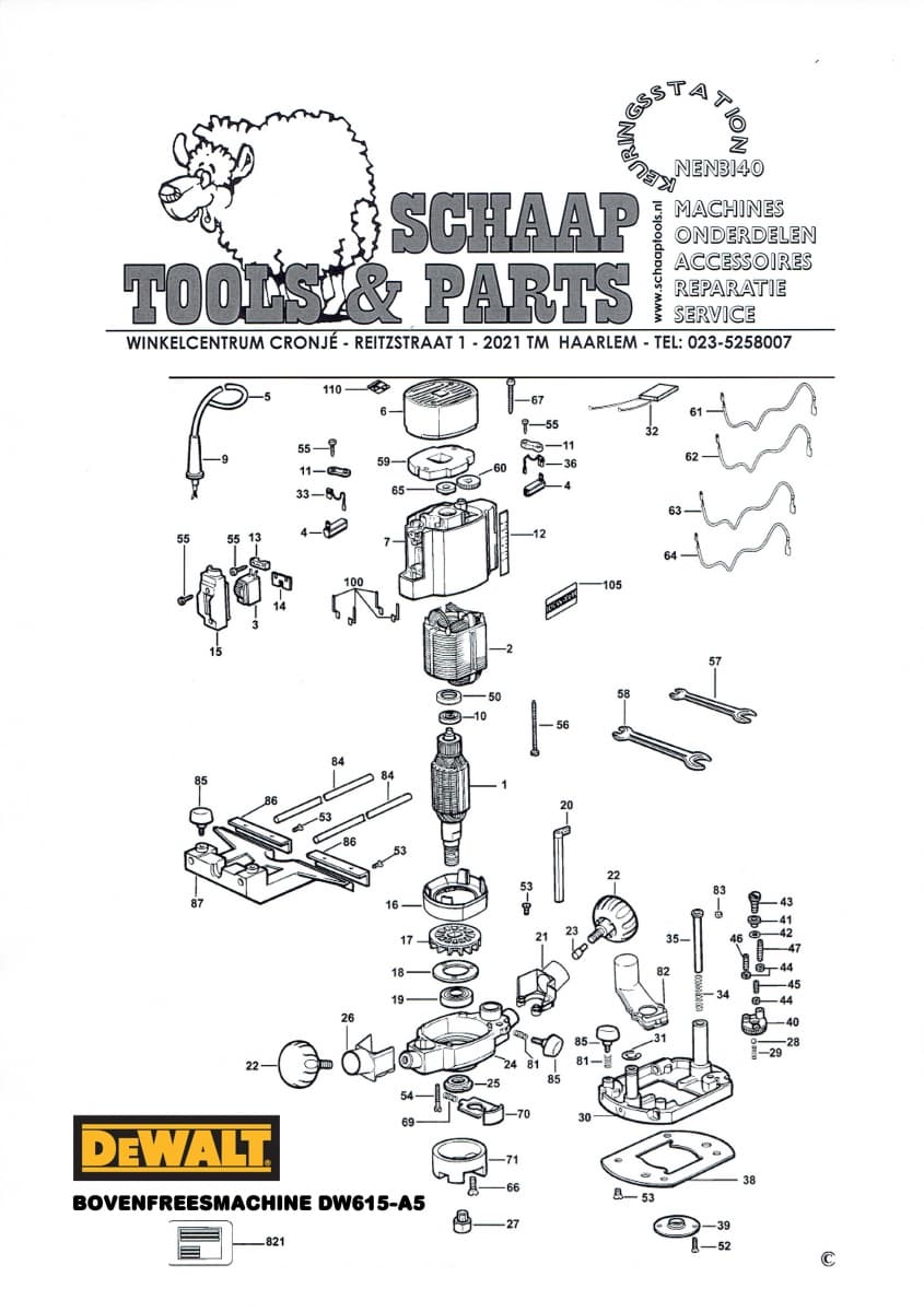 DeWalt Bovenfreesmachine DW615-A5 | Schaap Tools & Parts