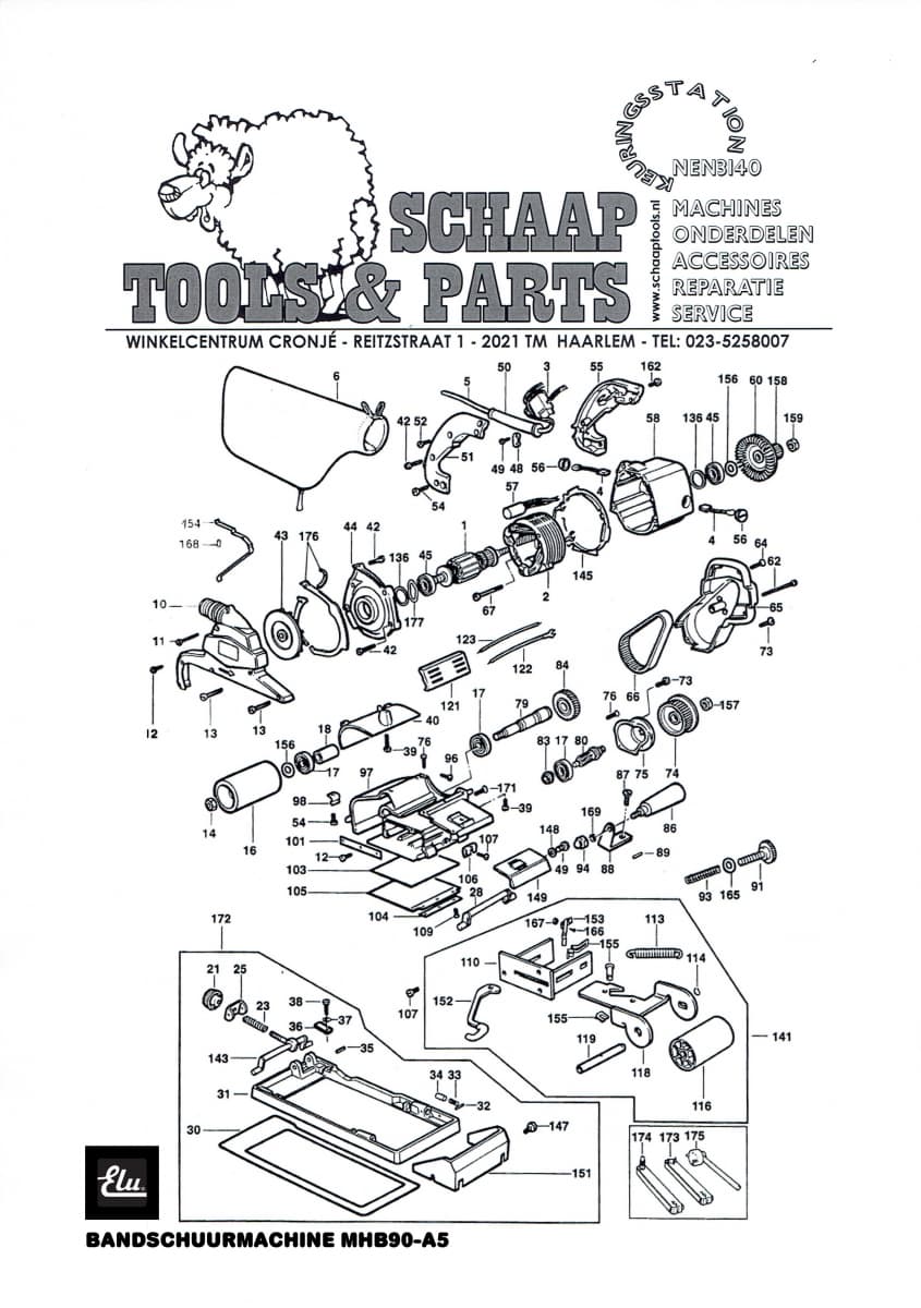Elu Bandschuurmachine MHB90-A5 | Schaap Tools & Parts