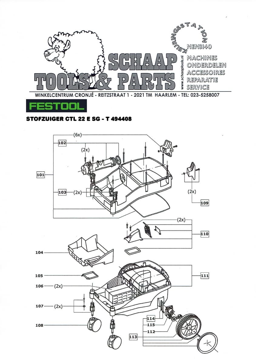 Festool Stofzuiger CTL 22 E SG - T 494408 | Schaap Tools & Parts