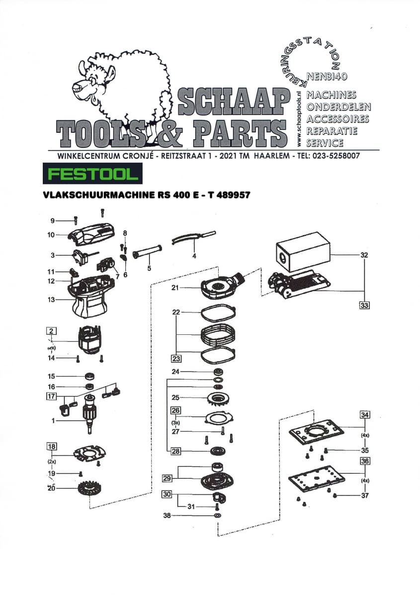 Festool Schuurmachine rechthoekige schuurzool RS 400 E | T 489957 ...
